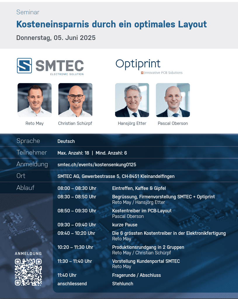 Kosteneinsparung beginnt beim Layout – SMTEC lädt zum Fachseminar ein ...